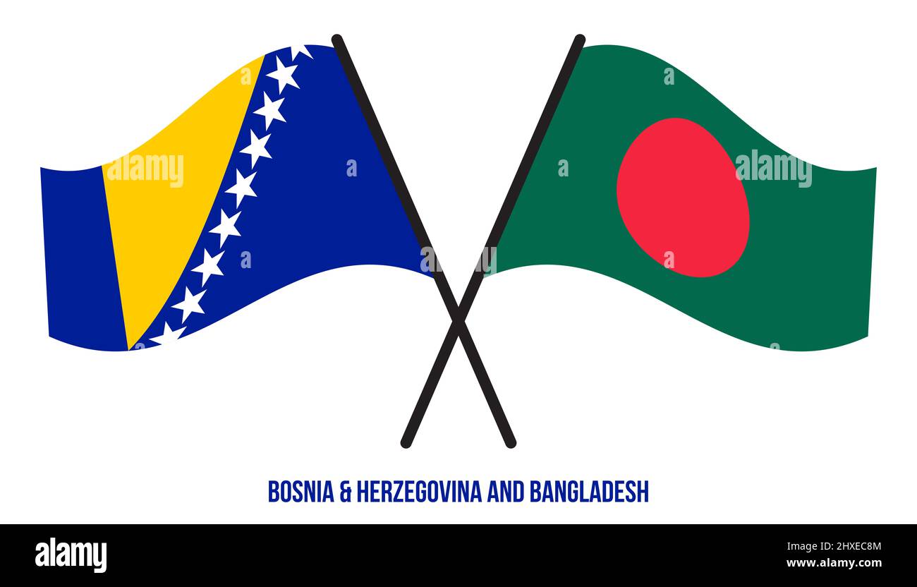 Crossed flags bosnia herzegovina Cut Out Stock Images & Pictures - Alamy