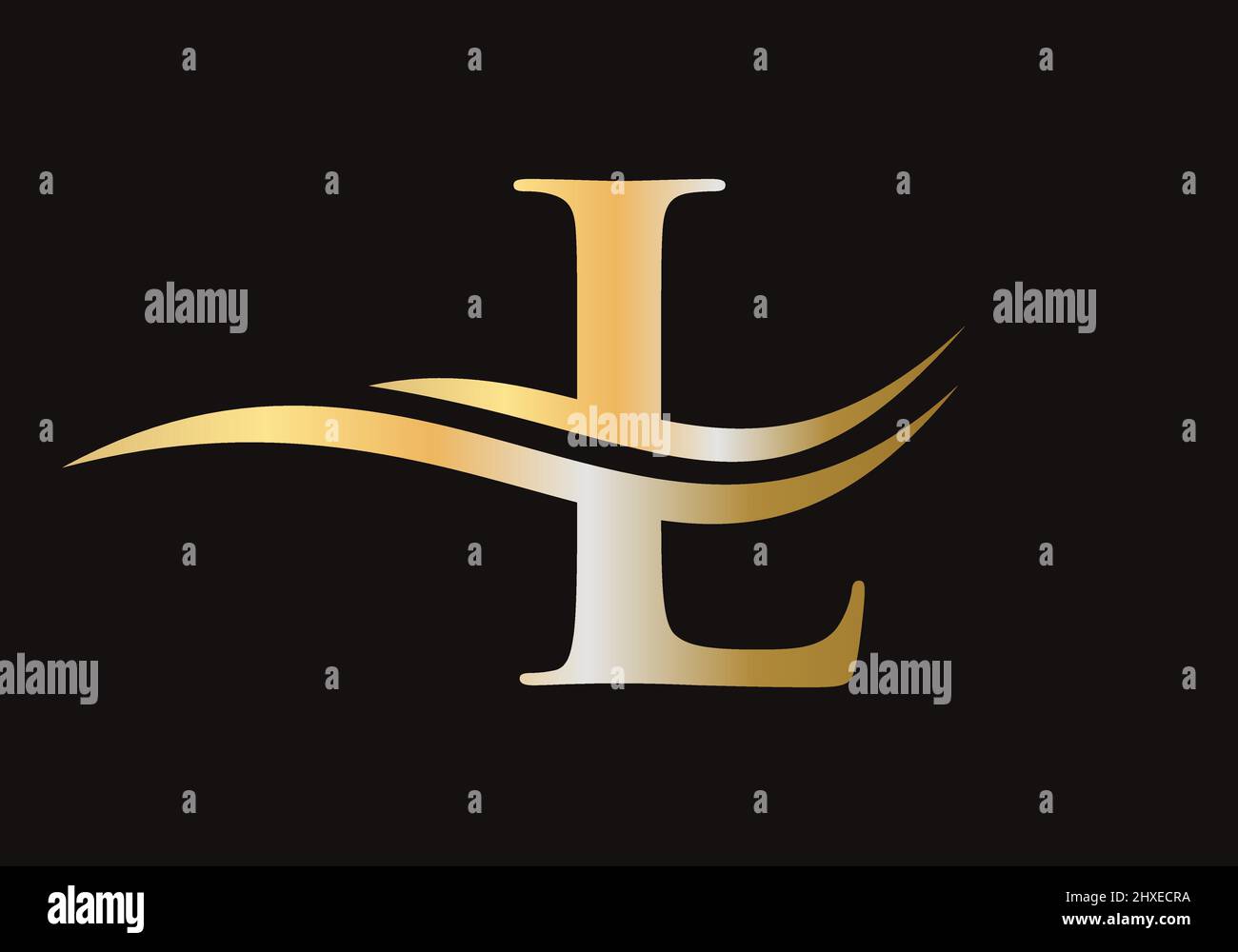 Letter L Logo Sign Design With Water Wave Concept. L Logo Design Vector ...