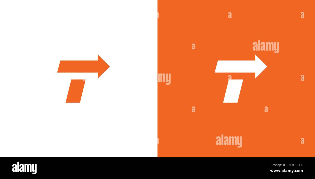 Unique and attractive letter T initial direction logo design Stock ...