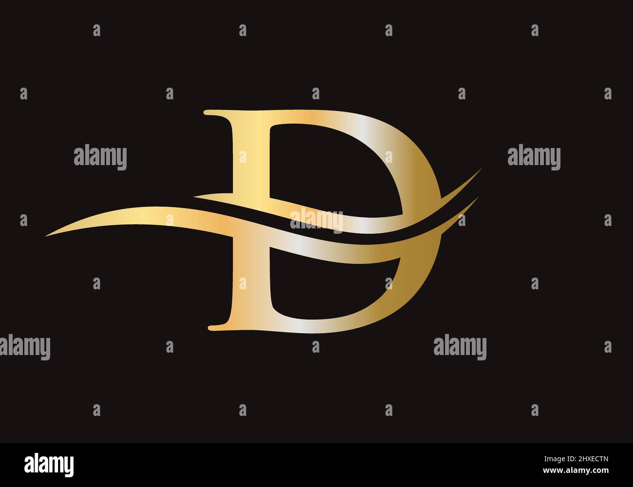 Letter D Logo Sign Design With Water Wave Concept. D Logo Design Vector ...