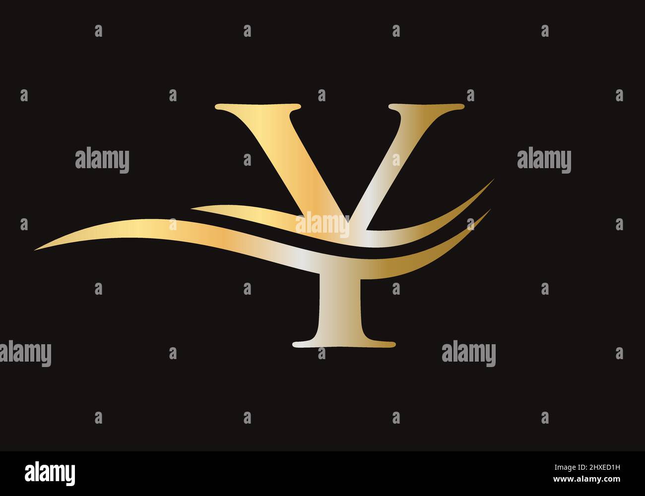 Letter Y Logo Sign Design With Water Wave Concept. Y Logo Design Vector ...