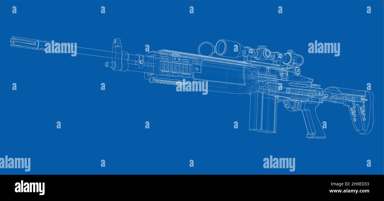 Machine Gun. Vector rendering of 3d Stock Vector Image & Art - Alamy