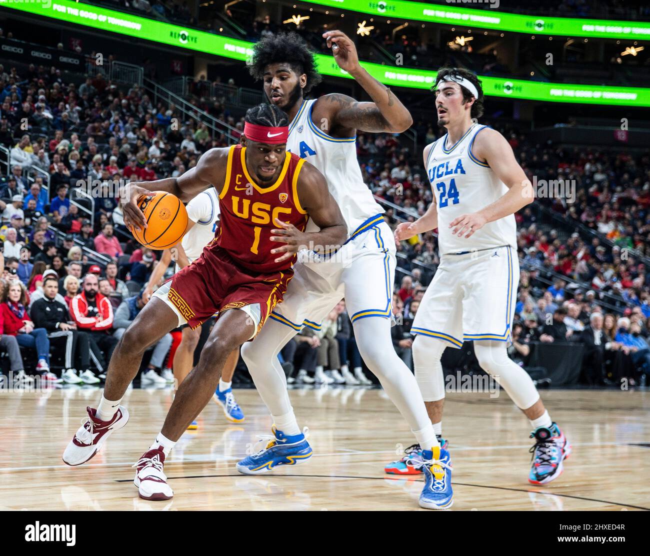 Las Vegas, NV, USA. 11th Mar, 2022. A. USC forward Chevez Goodwin (1 ...