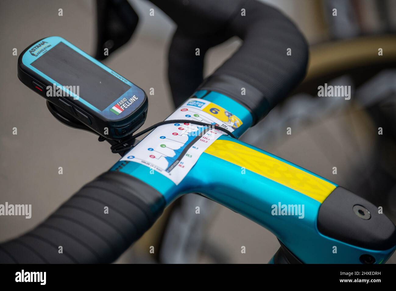 Bike Fabio Felline Astana Qazaqstan Team during the Paris - Nice 2022, Stage 6 Cycling race ...