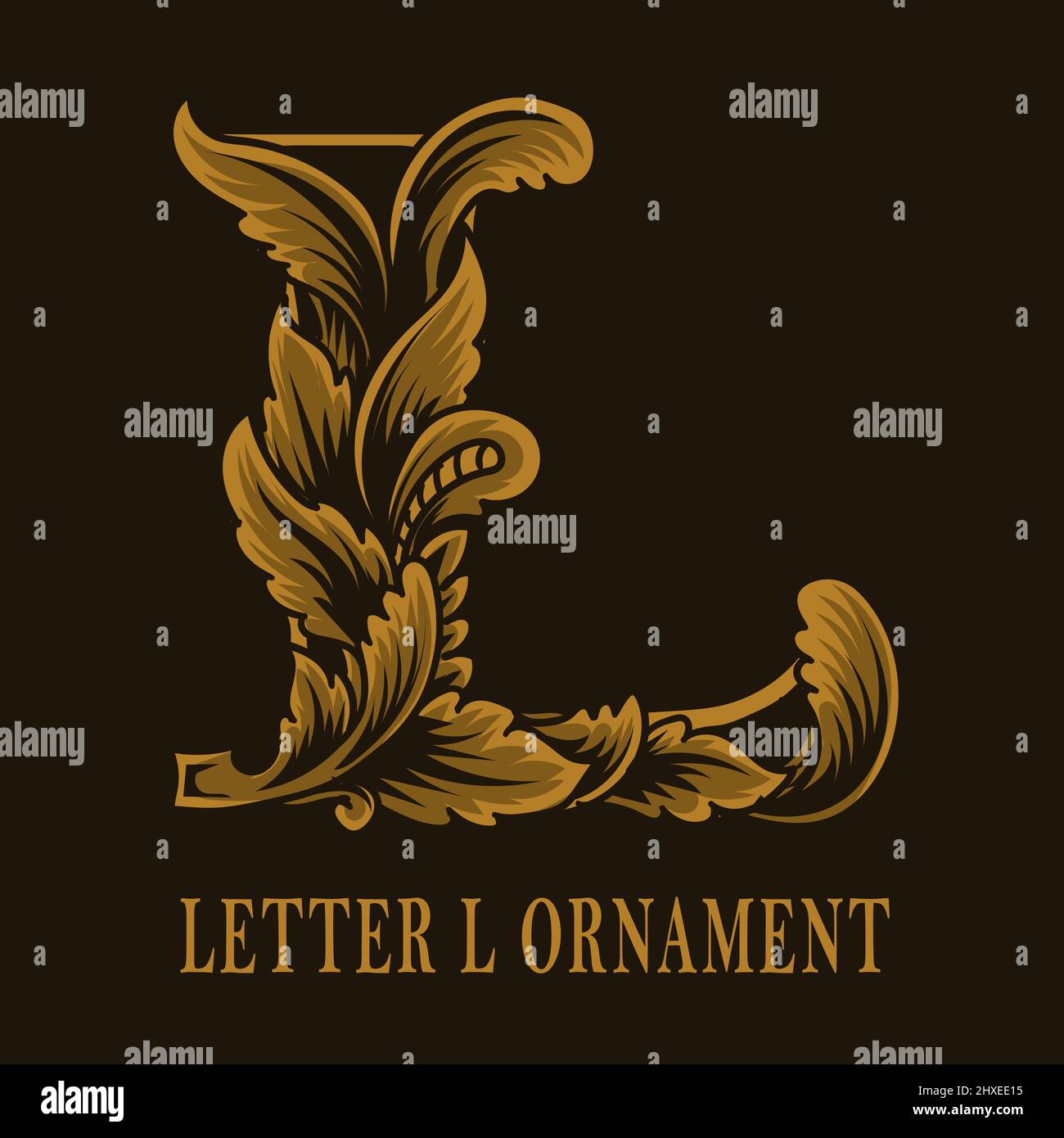Letter L logo vintage ornament style Stock Vector Image & Art - Alamy