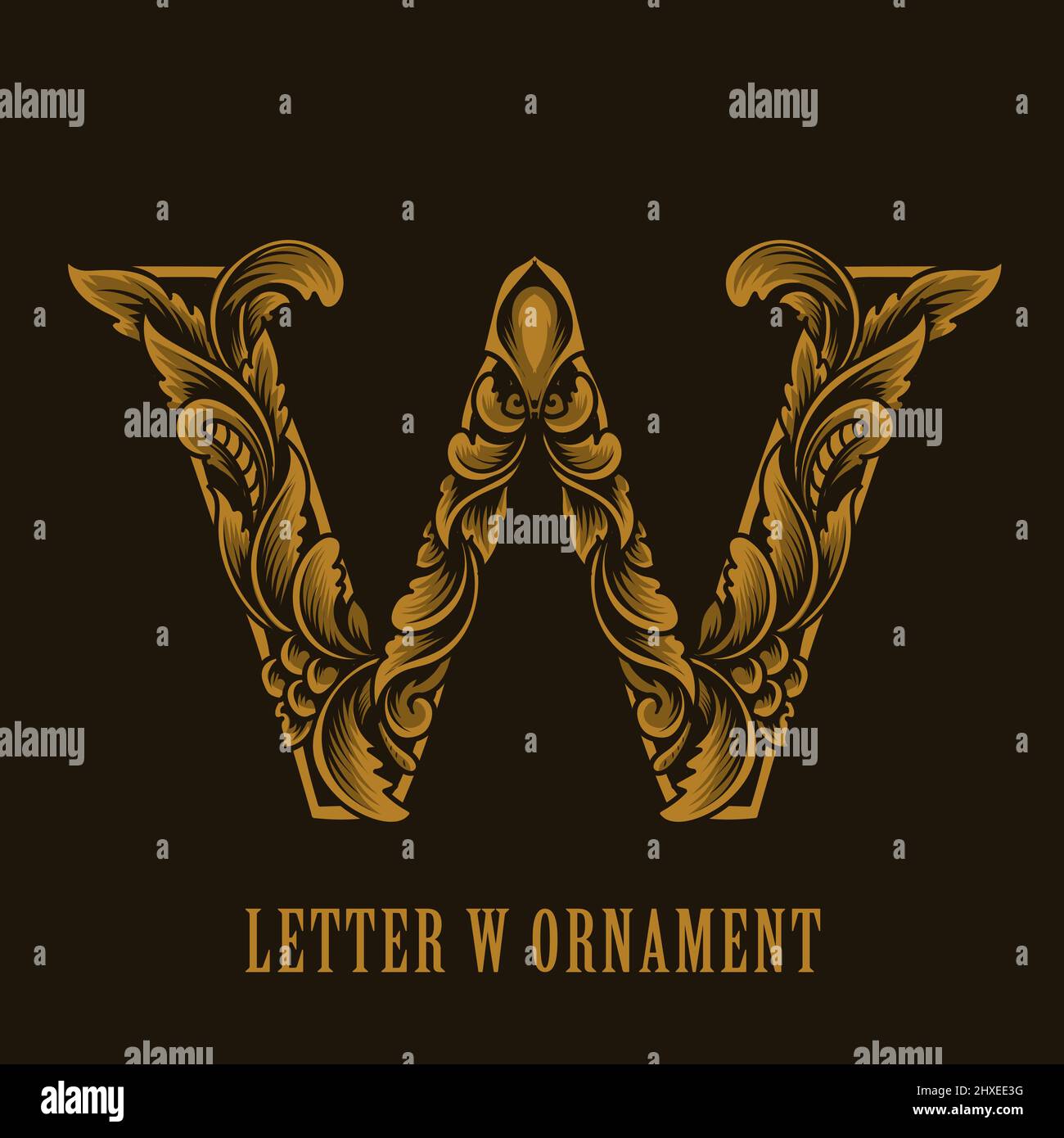 Letter W logo vintage ornament style Stock Vector Image & Art - Alamy