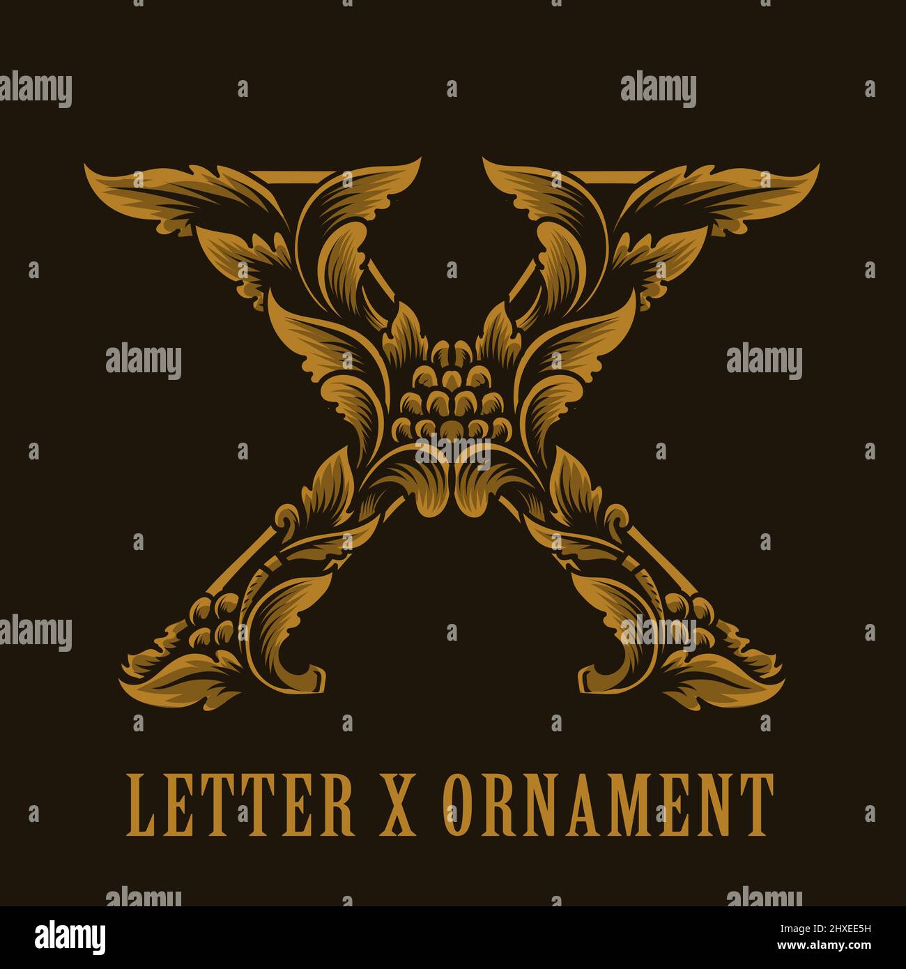 Letter X logo vintage ornament style Stock Vector Image & Art - Alamy