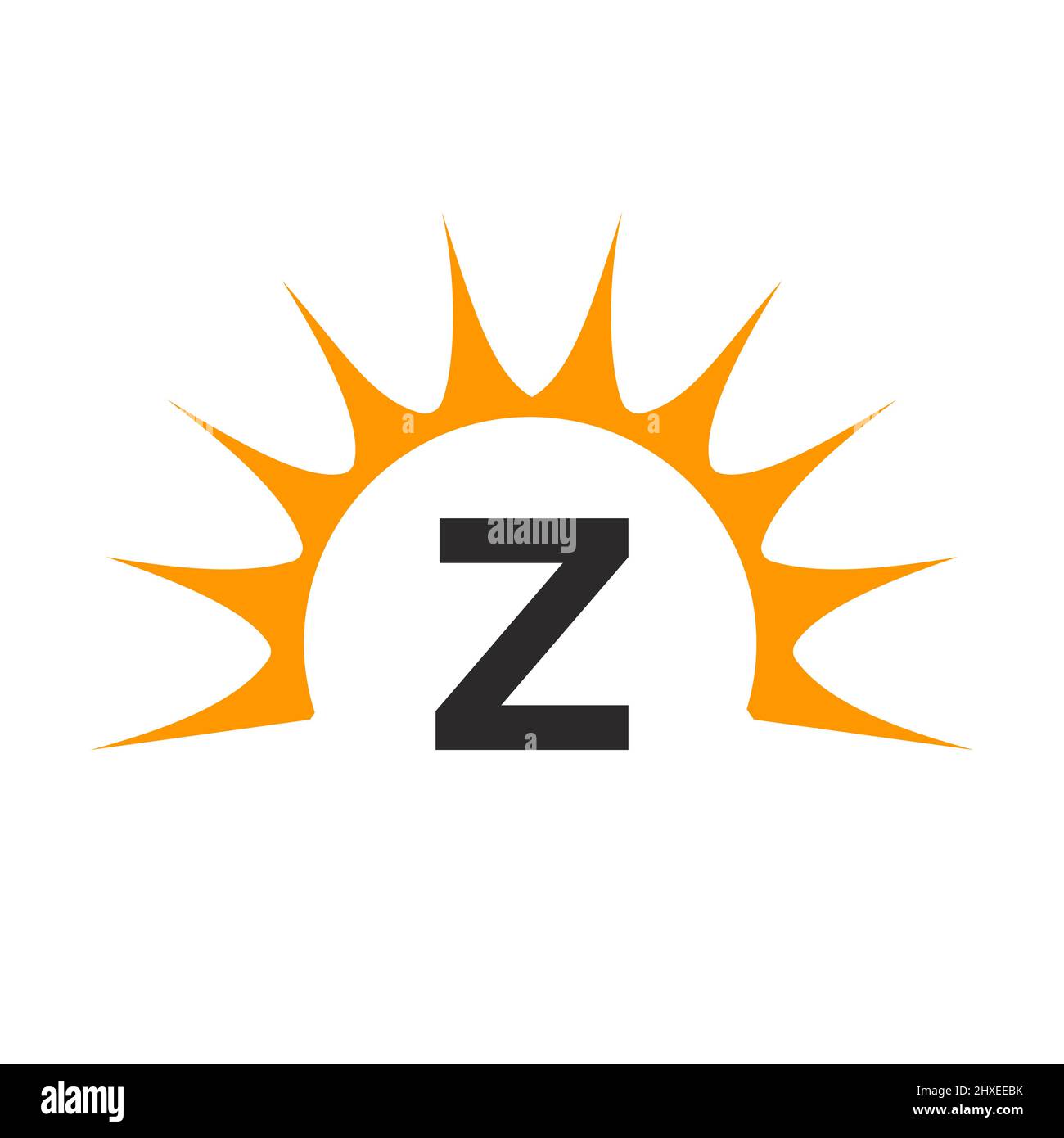 Sun Logo On Letter Z Concept. Sun Icon Vector Design With Z Letter ...