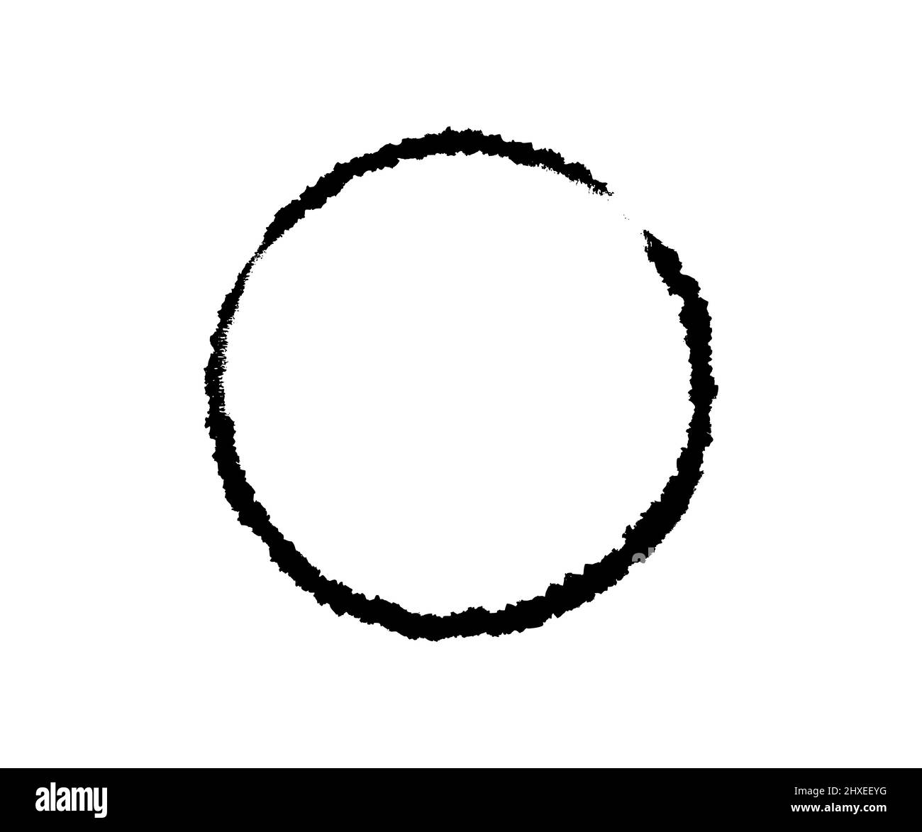 Ink circle frame. Grunge empty black box. Oval border. Rubber stamp ...