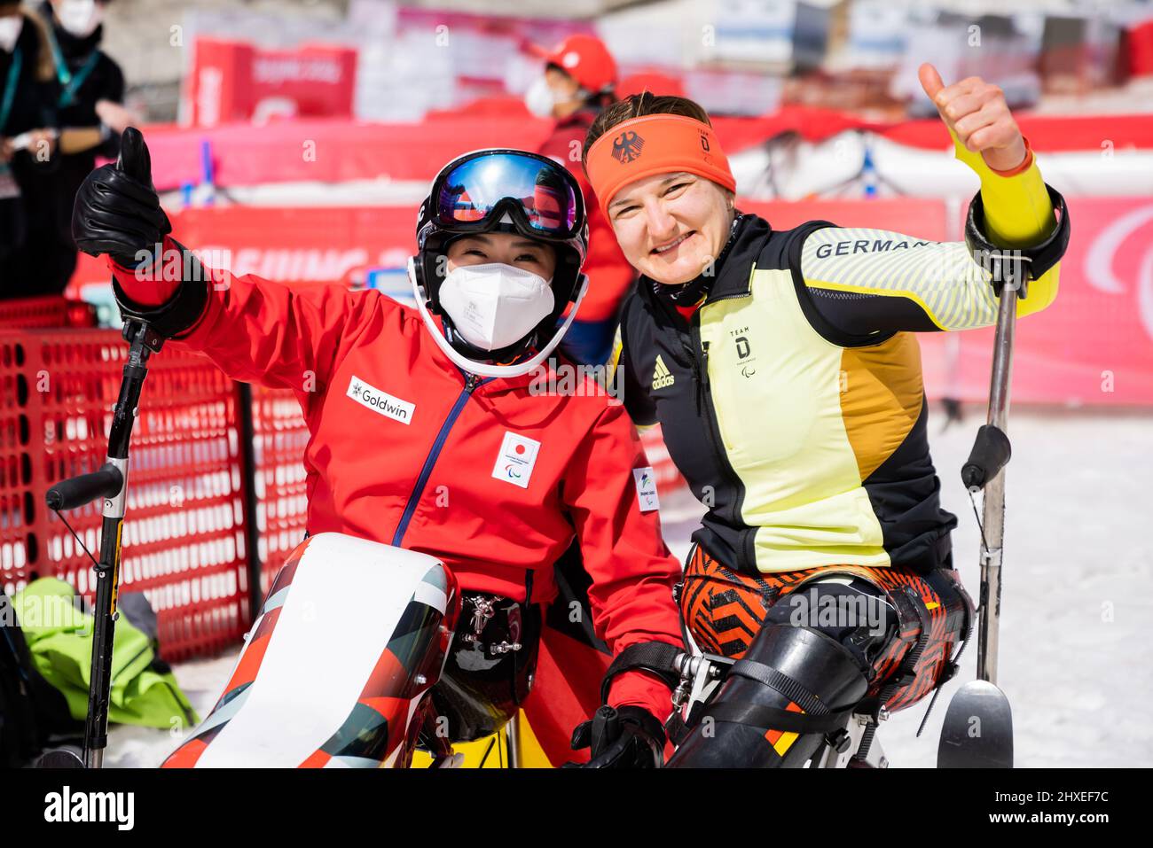 Peking, China. 12th Mar, 2022. Paralympics, Para Alpine Skiing, Women ...
