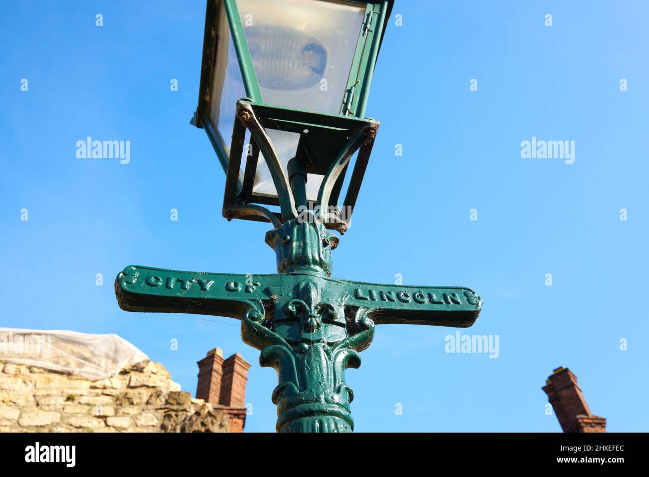 Vintage cast iron lamp post in Lincoln, UK Stock Photo - Alamy