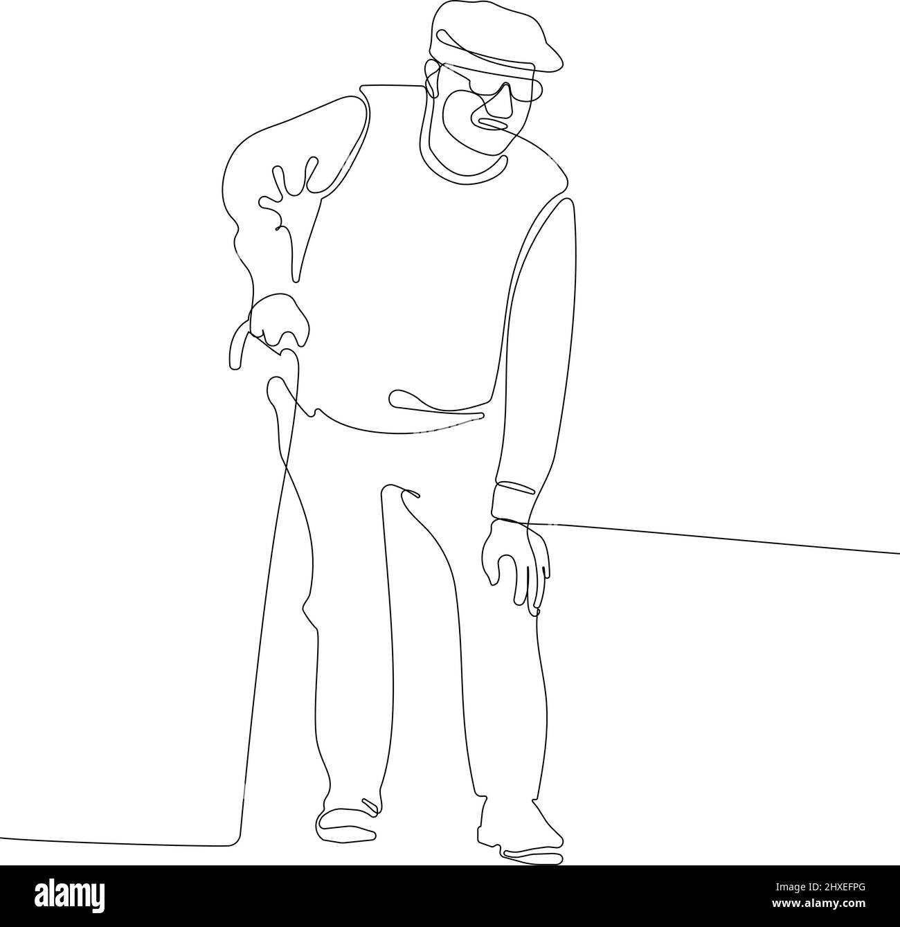 Old Man Standing Drawing