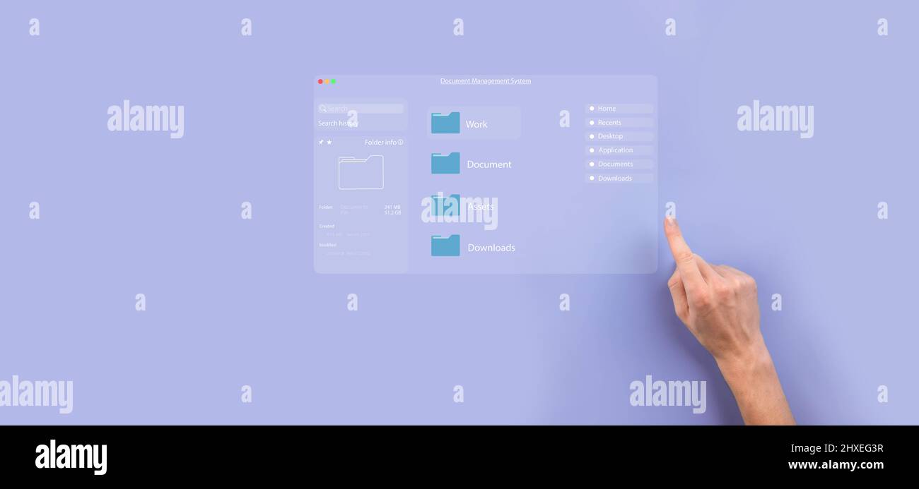 Document management concept. Virtual screen icons Document Management ...
