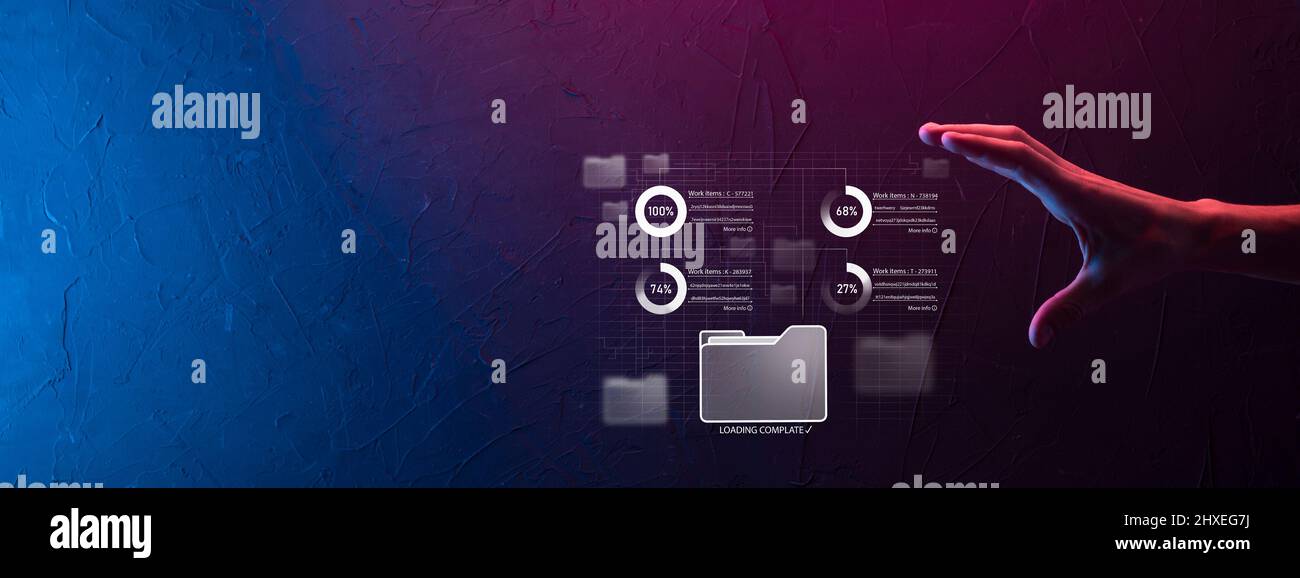 Business developer hand using board framework on virtual modern ...