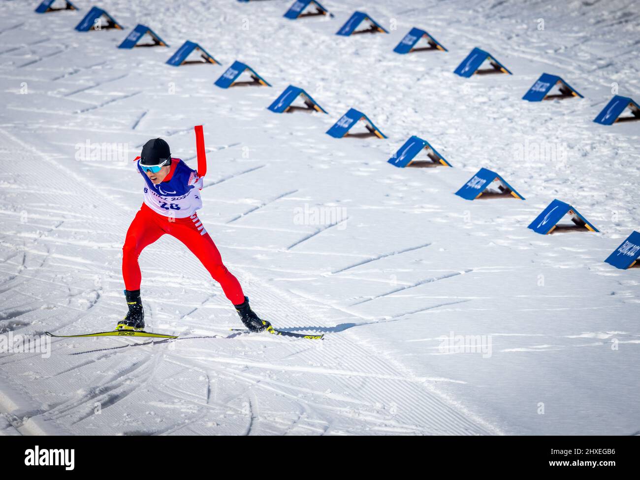 Zhangjiakou, China. 12th Mar, 2022. Paralympics, Para Ski Nordic, cross ...