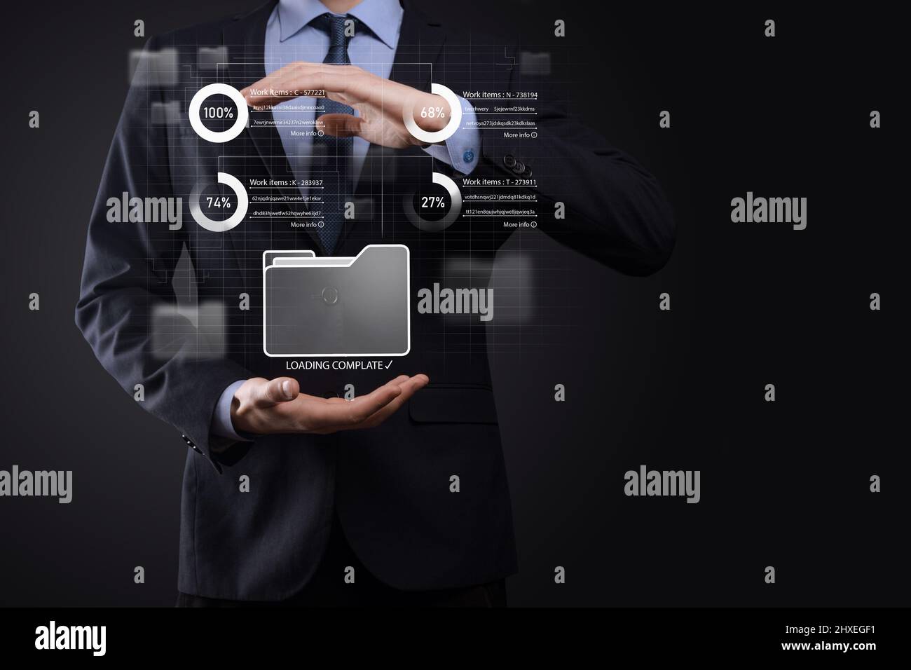 Business developer hand using board framework on virtual modern ...