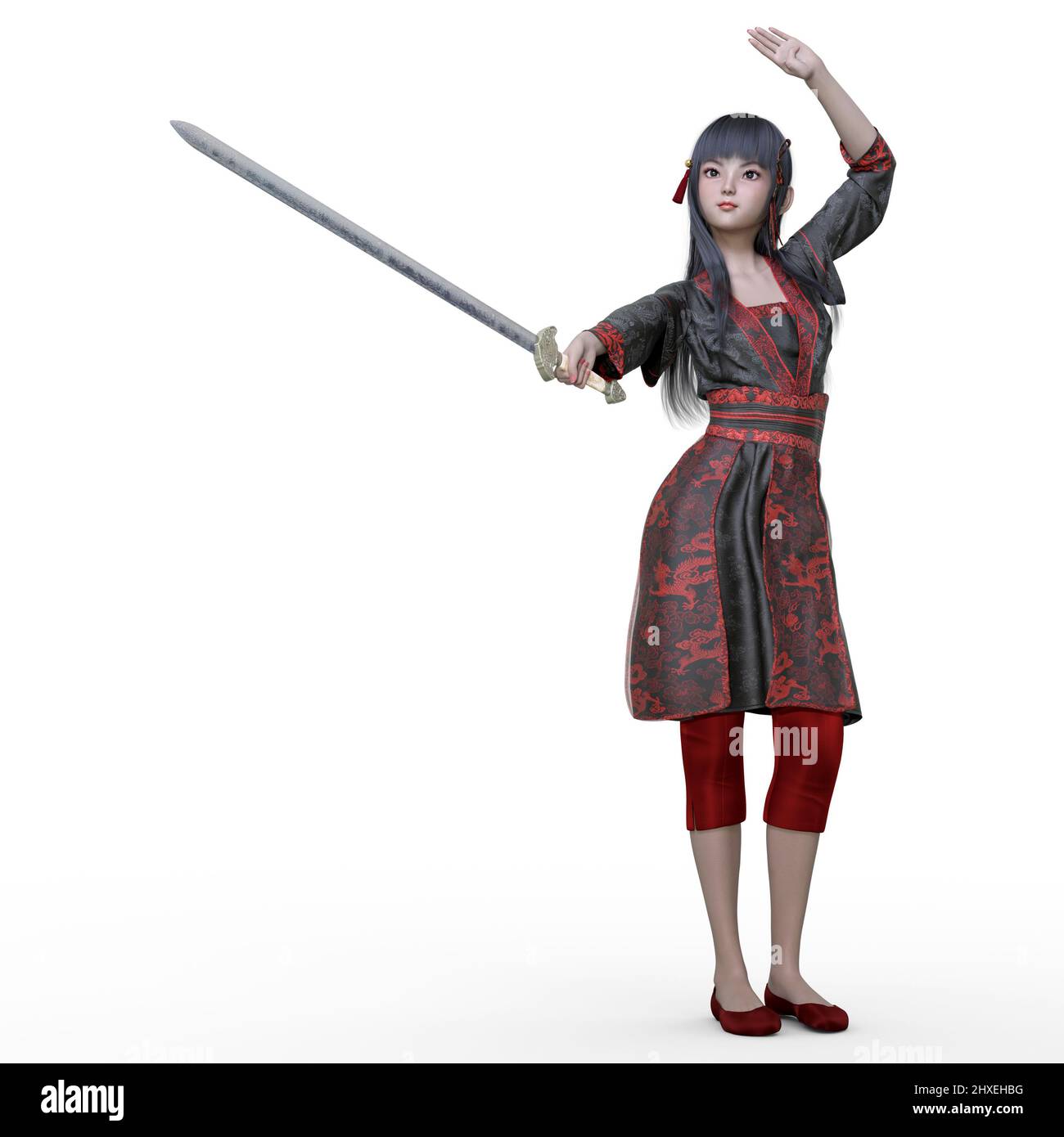 Anime Fighter Girl With Sword