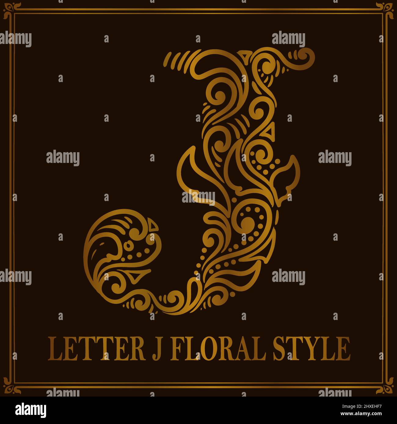Vintage Letter J floral pattern style Stock Vector Image & Art - Alamy