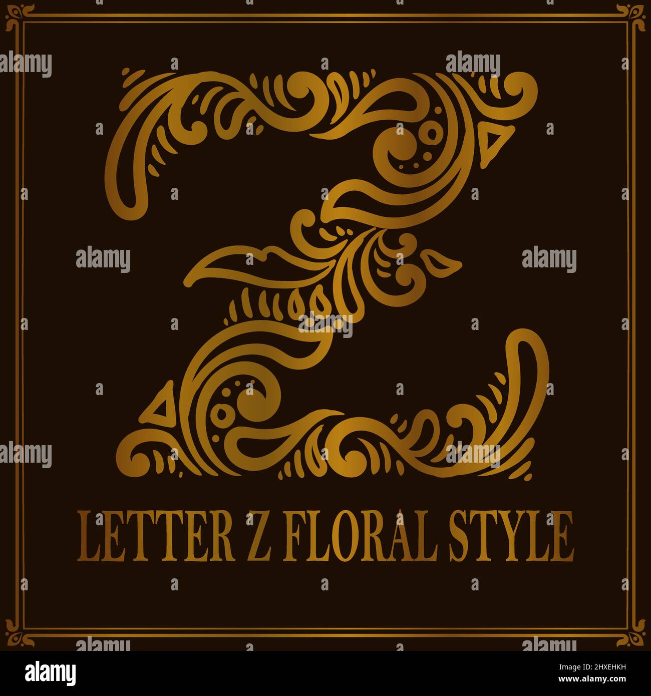 Vintage Letter Z floral pattern style Stock Vector Image & Art - Alamy