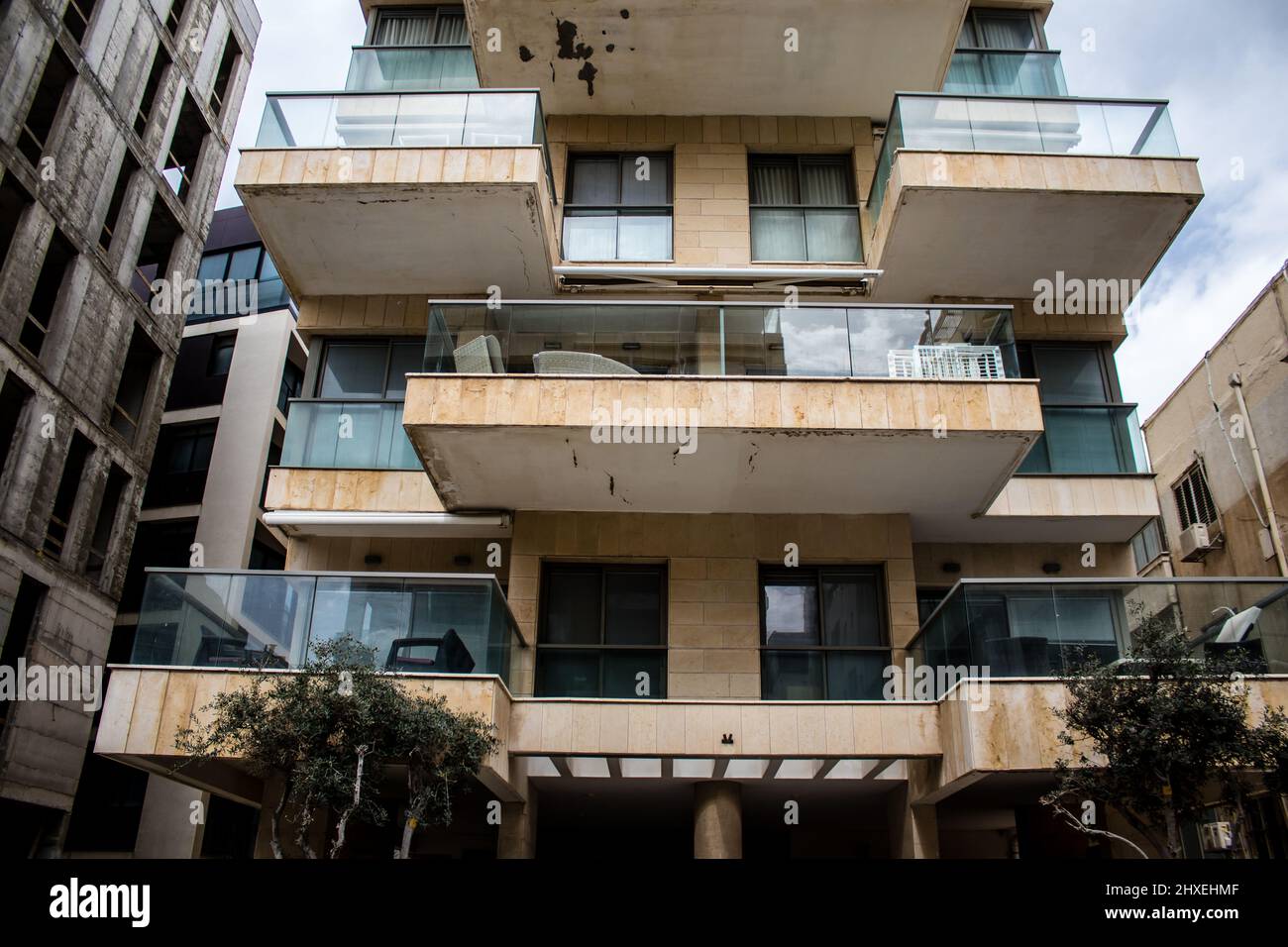 Tel Aviv, Israel - March 09, 2022 Cityscape of the city center of the ...