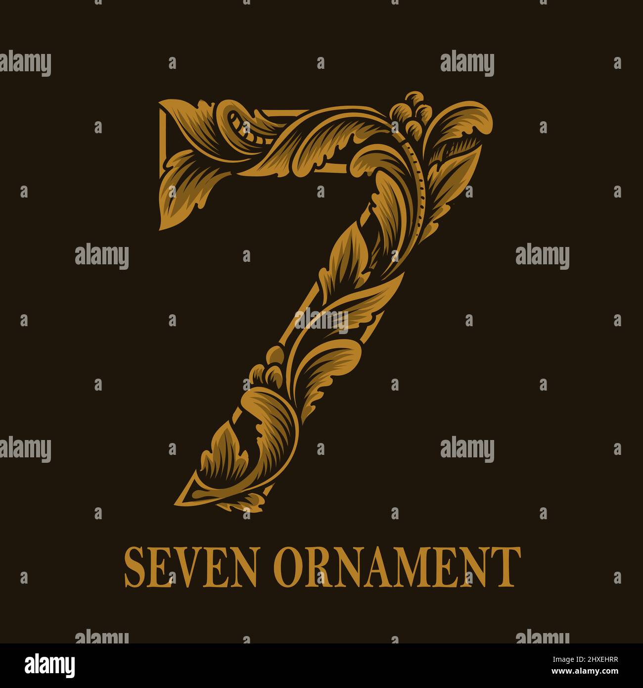 Vintage seven number ornament style Stock Vector Image & Art - Alamy