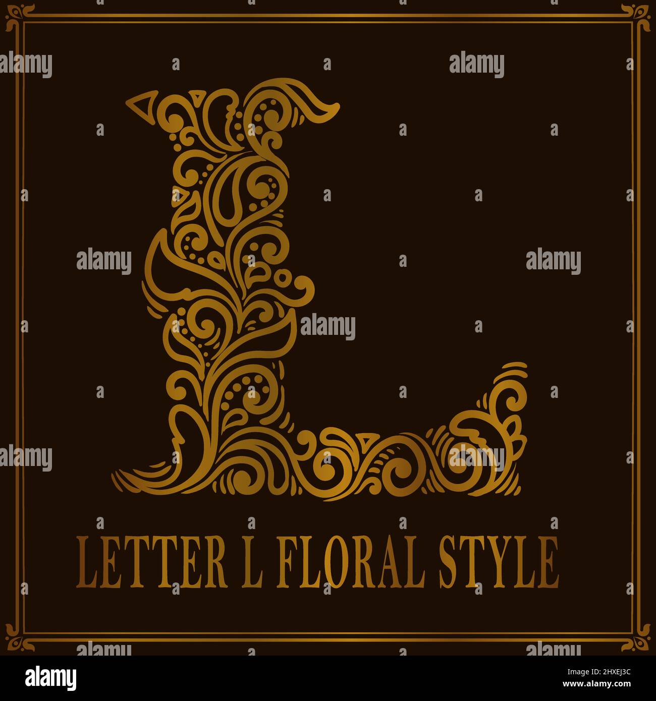 Vintage Letter L floral pattern style Stock Vector Image & Art - Alamy