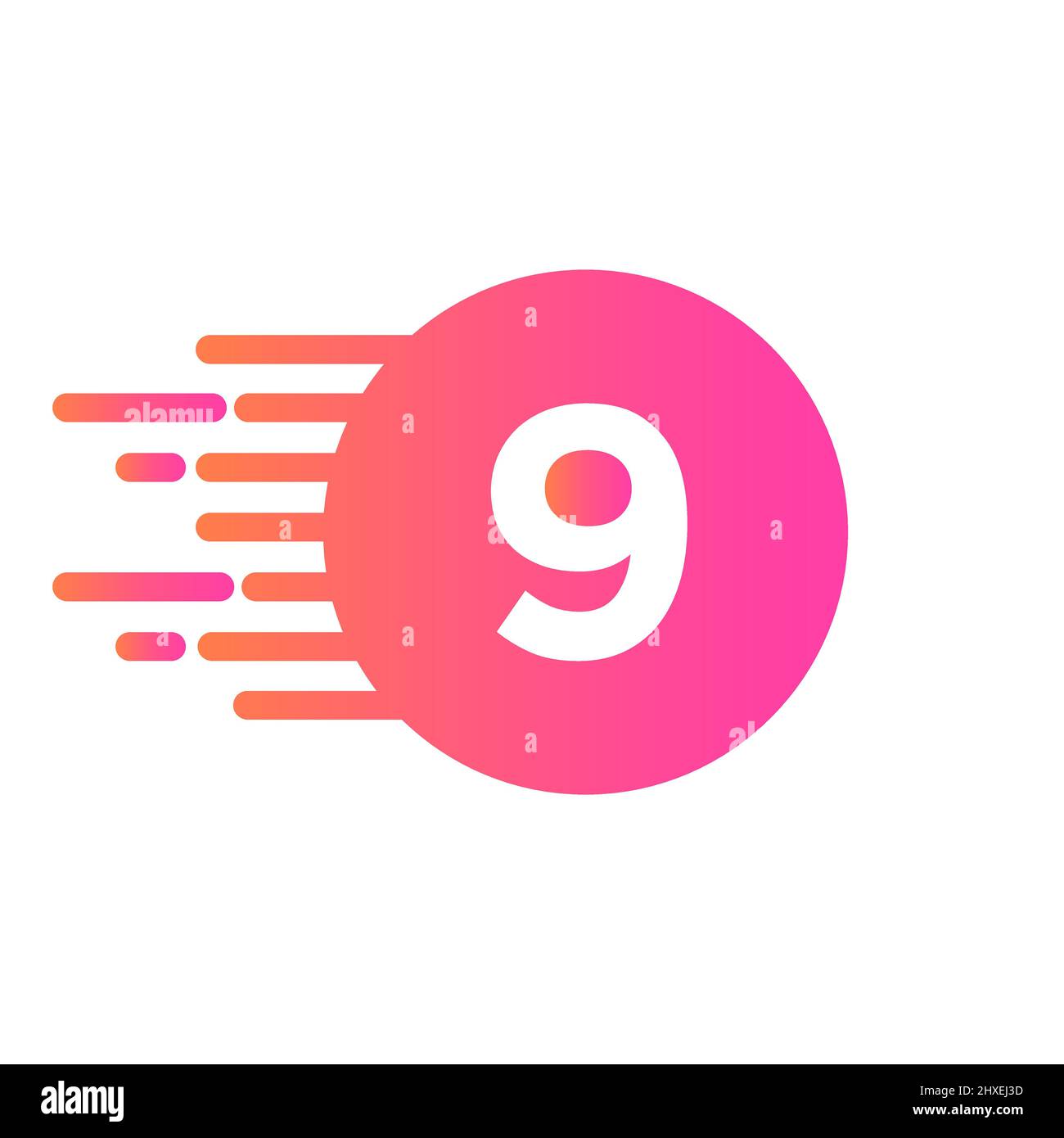 Abstract Dots Letter 9 Logo Icon. 9 Letter Design Vector with Dots ...