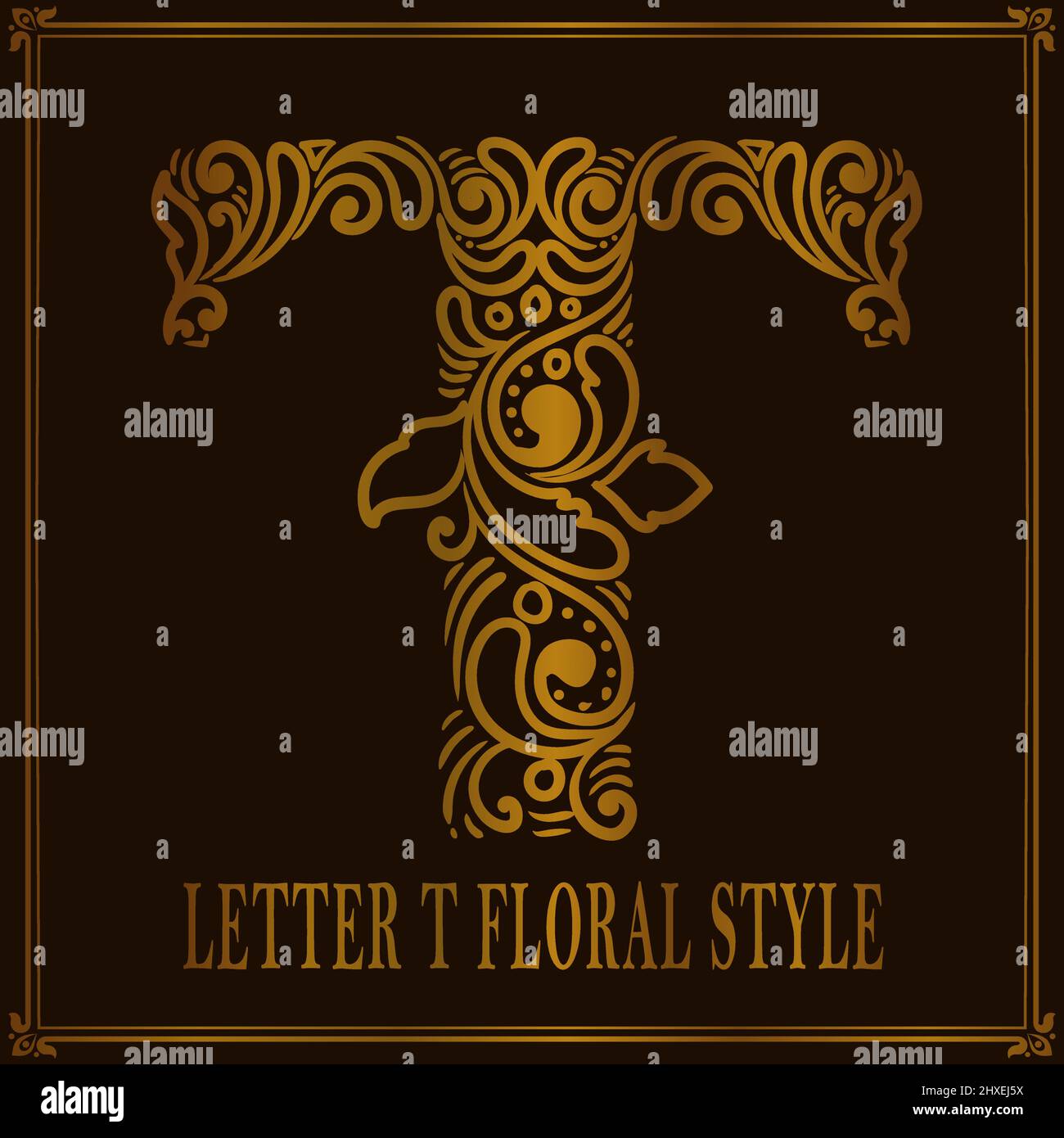 Letter t floral hi-res stock photography and images - Alamy