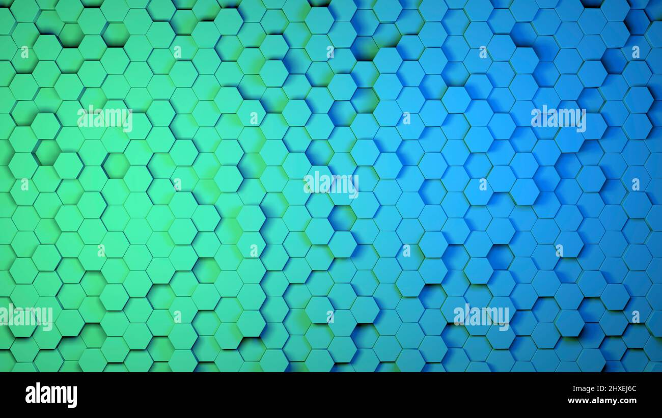 3d hexagon abstract background. Colored grid honeycomb texture digital ...