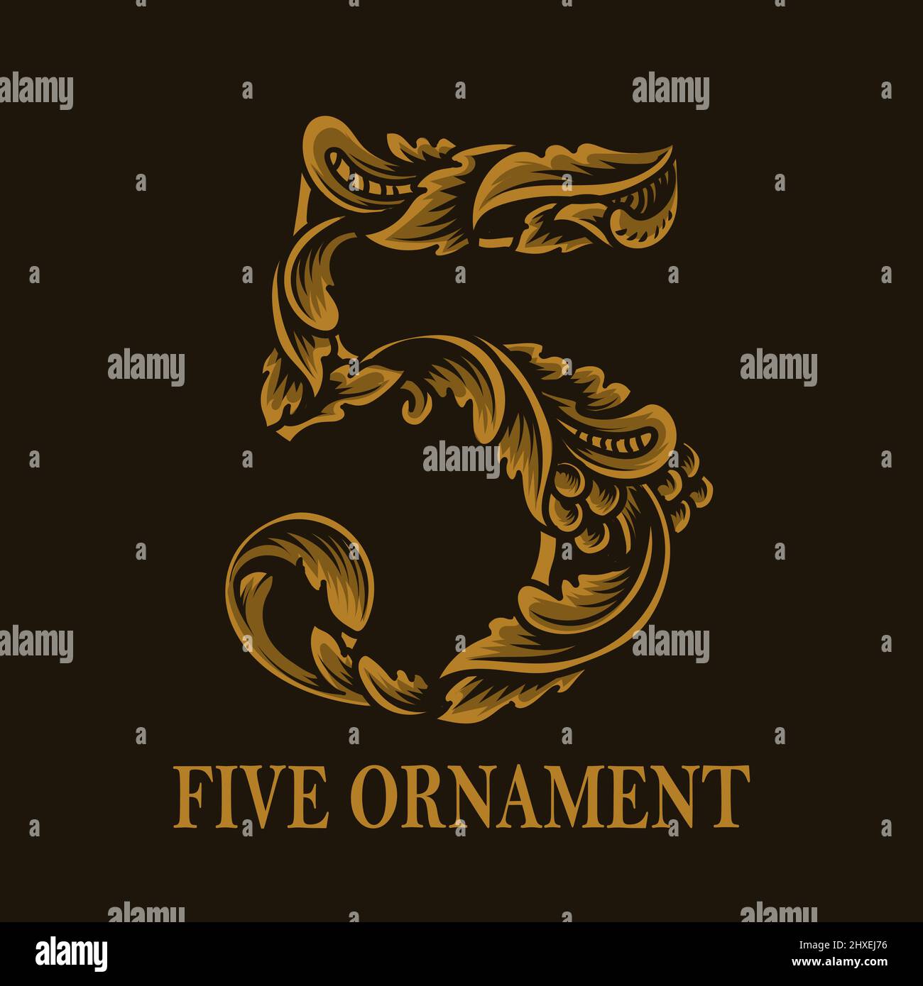 Floral number five design hi-res stock photography and images - Alamy