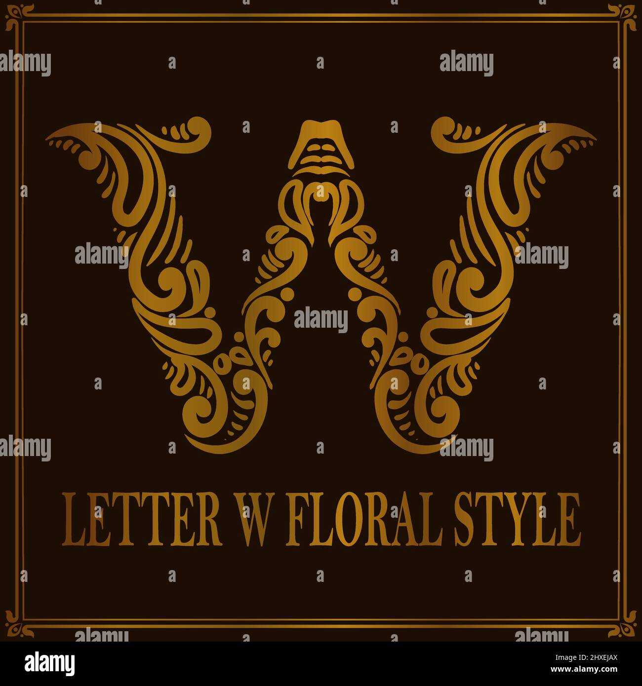 Ornate letter w Stock Vector Images - Alamy