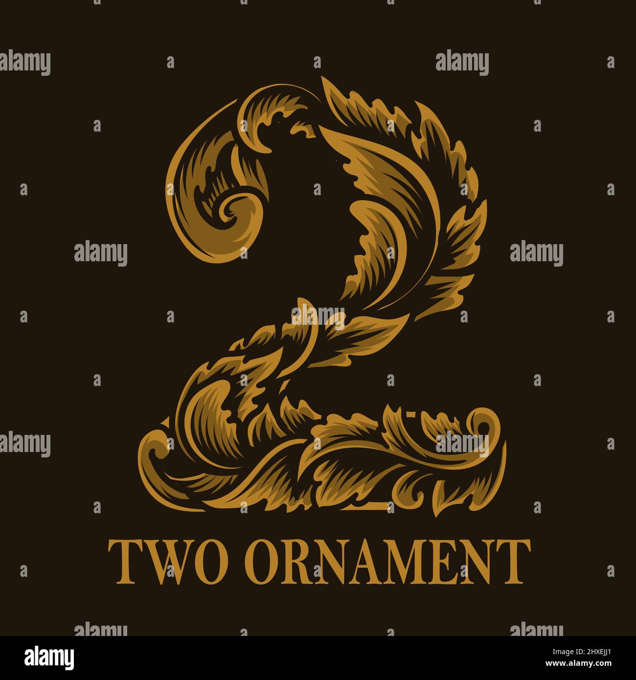 Vintage two number ornament style Stock Vector Image & Art - Alamy