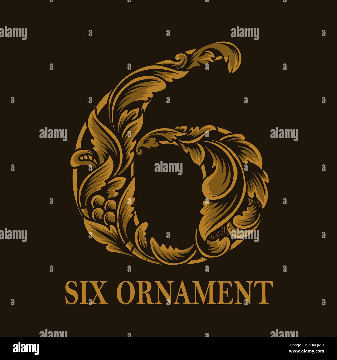 Floral number six design hi-res stock photography and images - Alamy