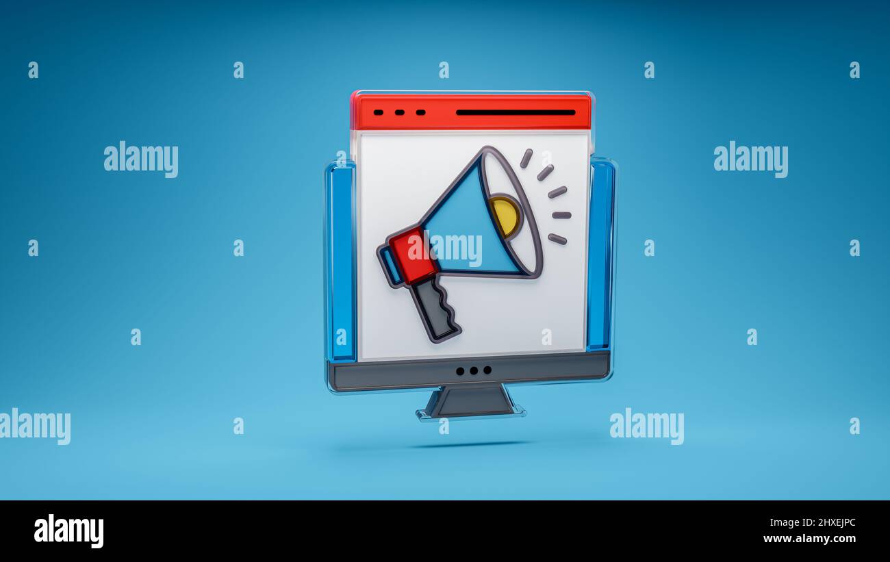 Digital marketing e-commerce promotion sales advertising 3d icon in ...