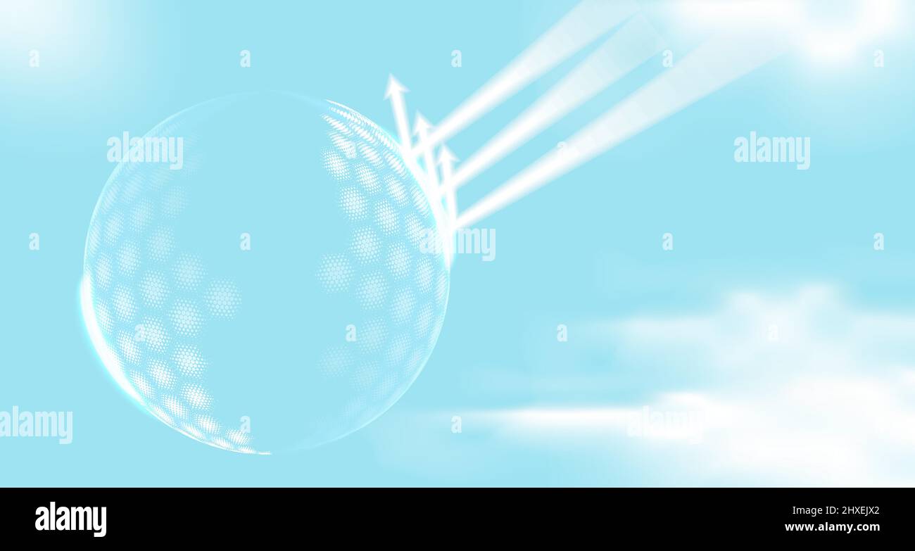 Modern tech futuristic of bubble dome shield sphere with hexagon ...