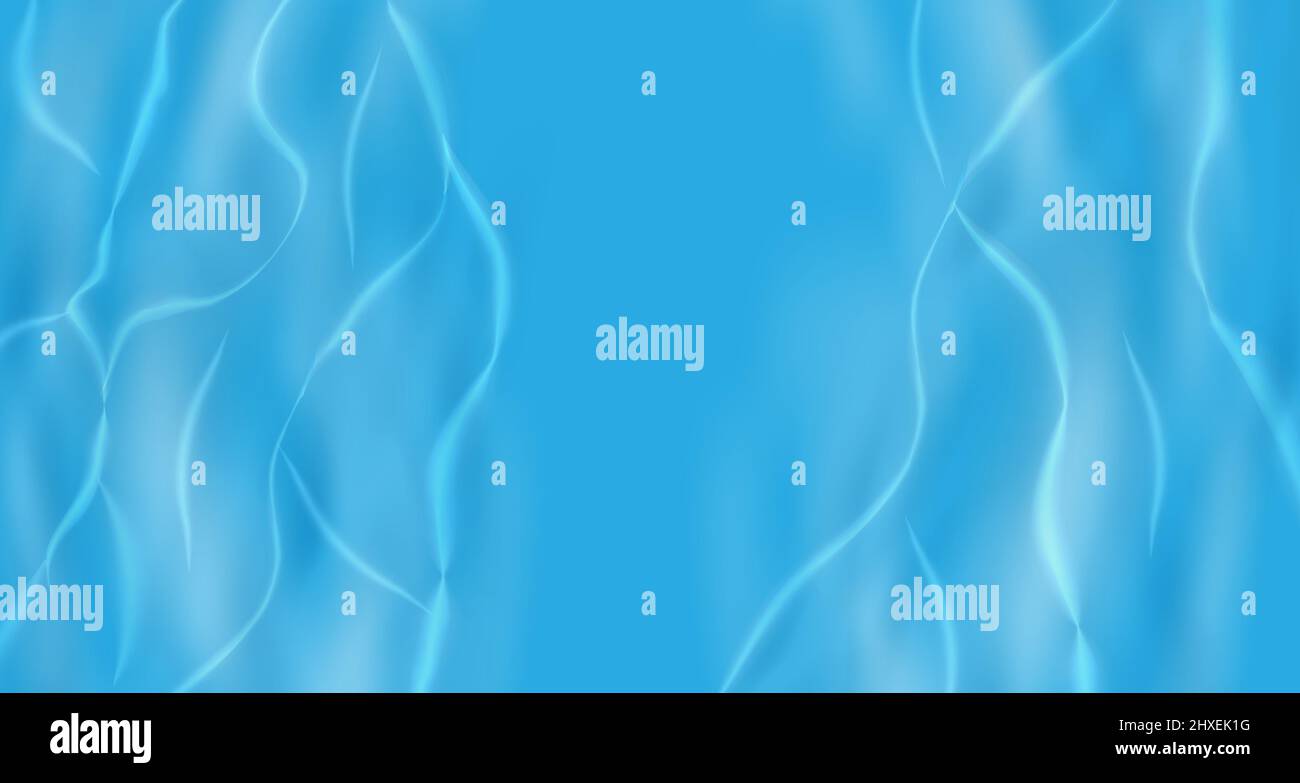 Realistic blue water ripple surface background, ocean beach pool with ...