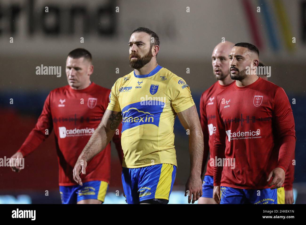 Kane Linnett #12 of Hull KR during the pre match warm up Stock Photo ...
