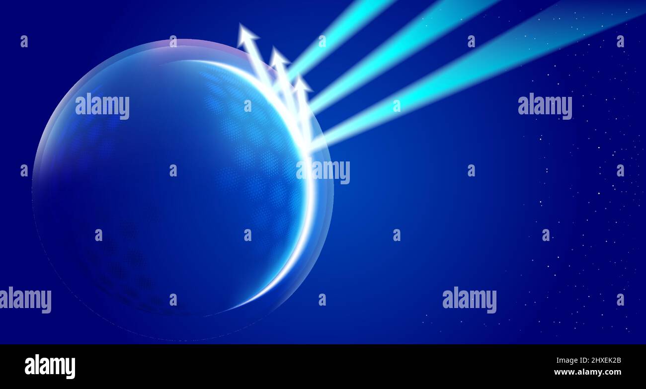 Modern tech futuristic of bubble dome shield sphere with hexagon ...