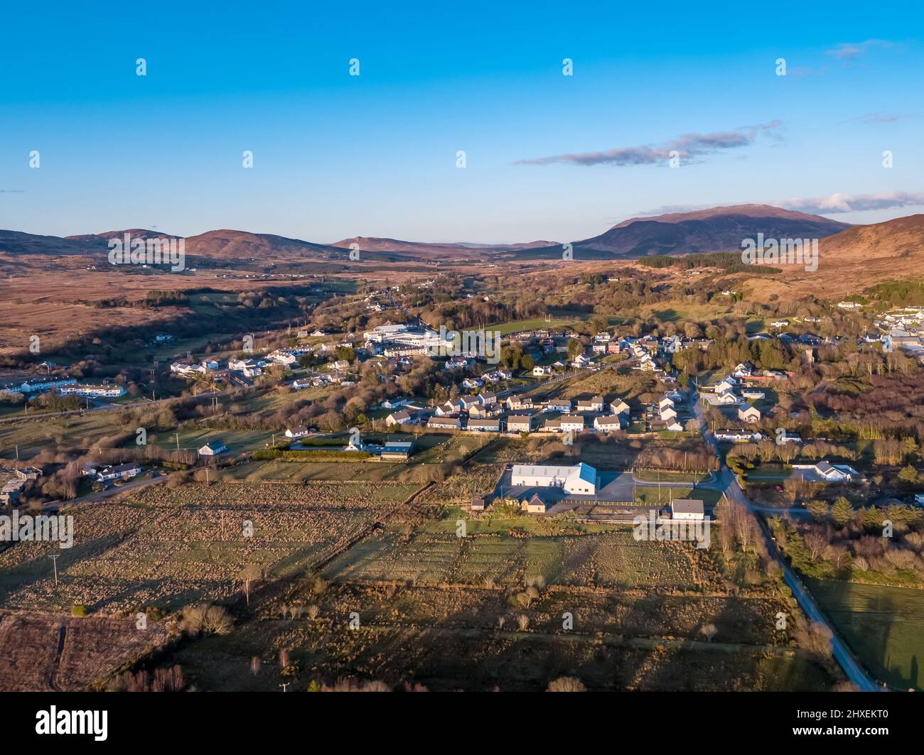 Aerial view of Glenties in County Donegal, Ireland Stock Photo - Alamy