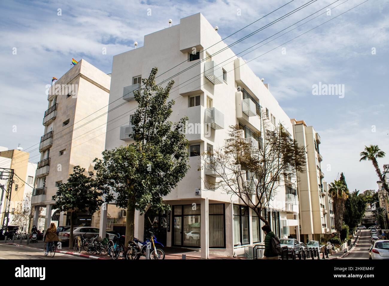 Tel Aviv, Israel - March 09, 2022 Cityscape of the city center of the ...