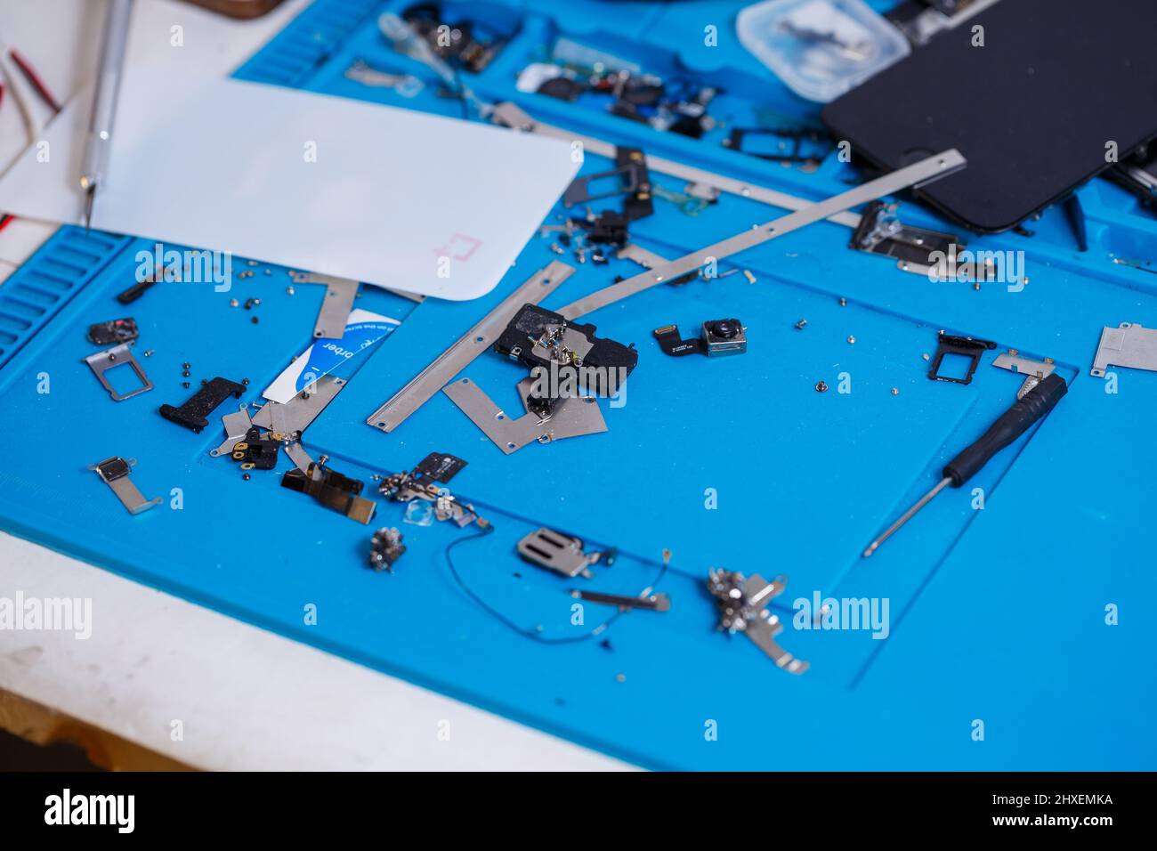 Parts for the repair of modern gadgets, part of the board for the ...