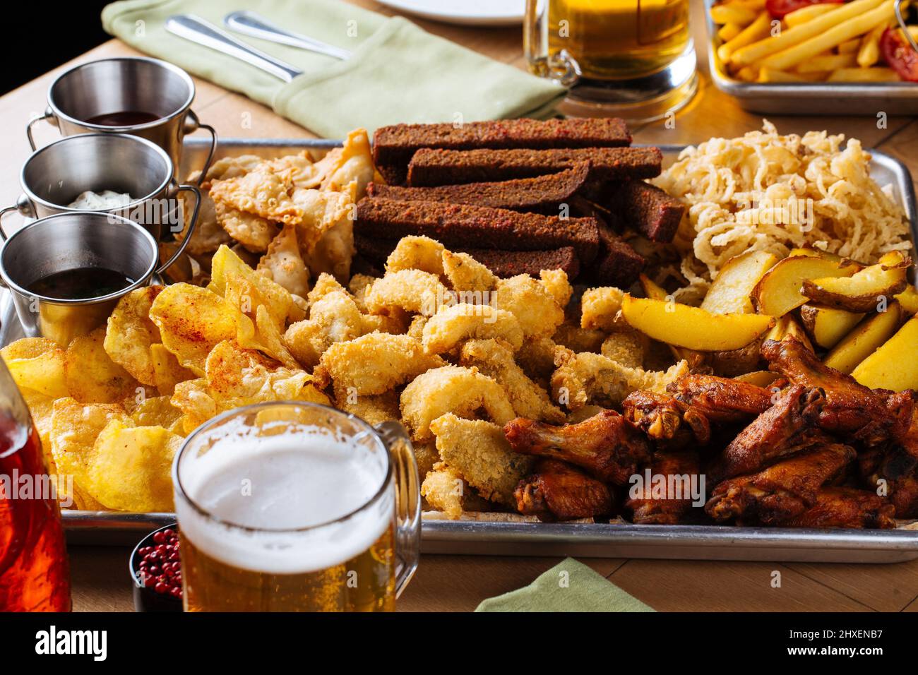 Closeup on assorted snacks set Stock Photo - Alamy