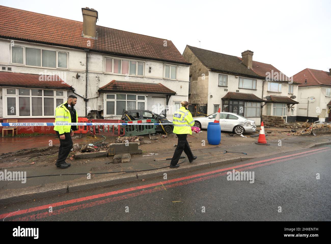 The scene of a crash in on the eastbound A406 in Neasden, north London ...
