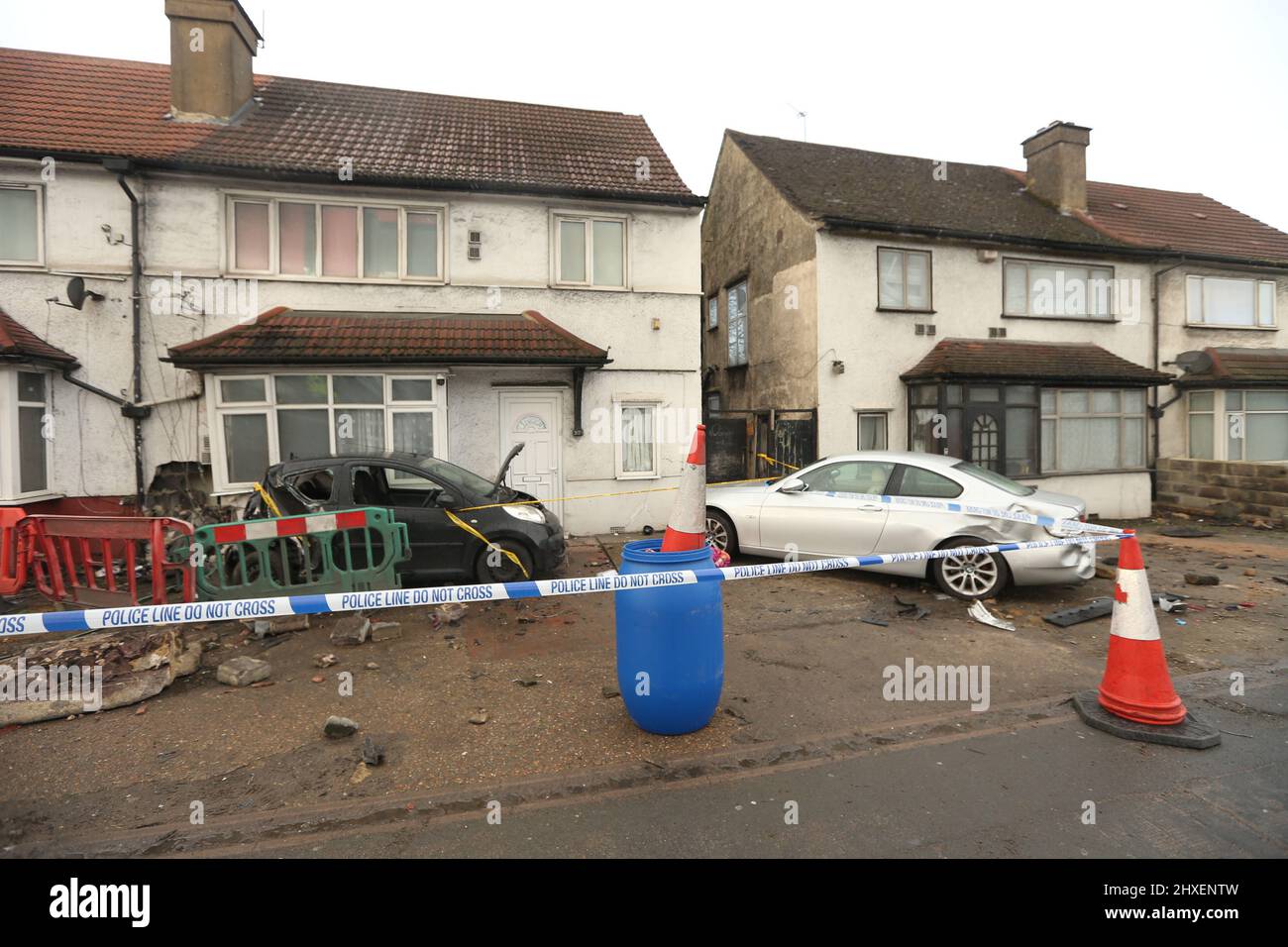 The scene of a crash in on the eastbound A406 in Neasden, north London ...
