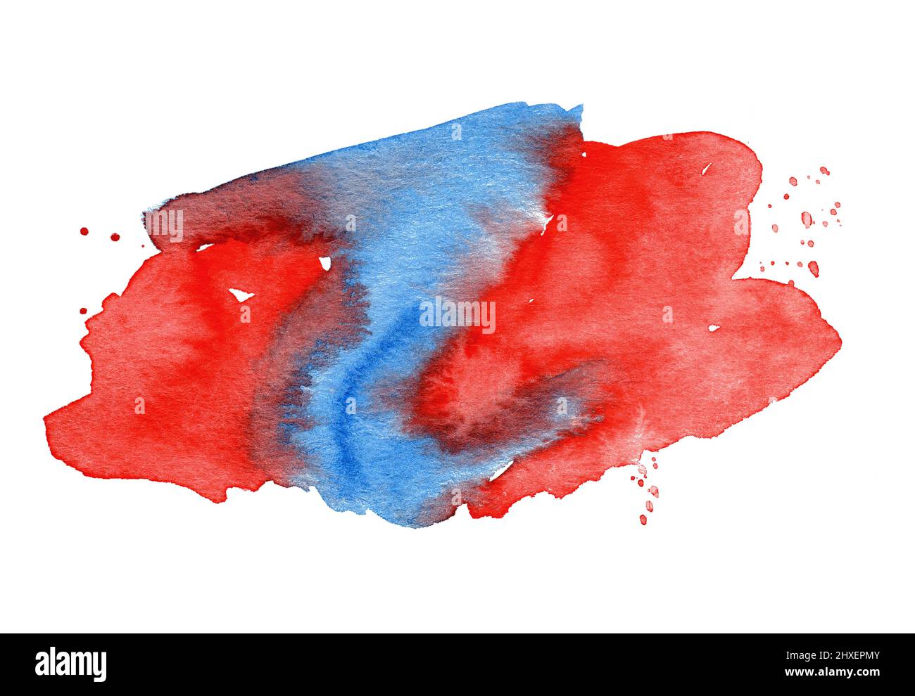 Abstract watercolor background. Hand drawn watercolor spot, blue and ...