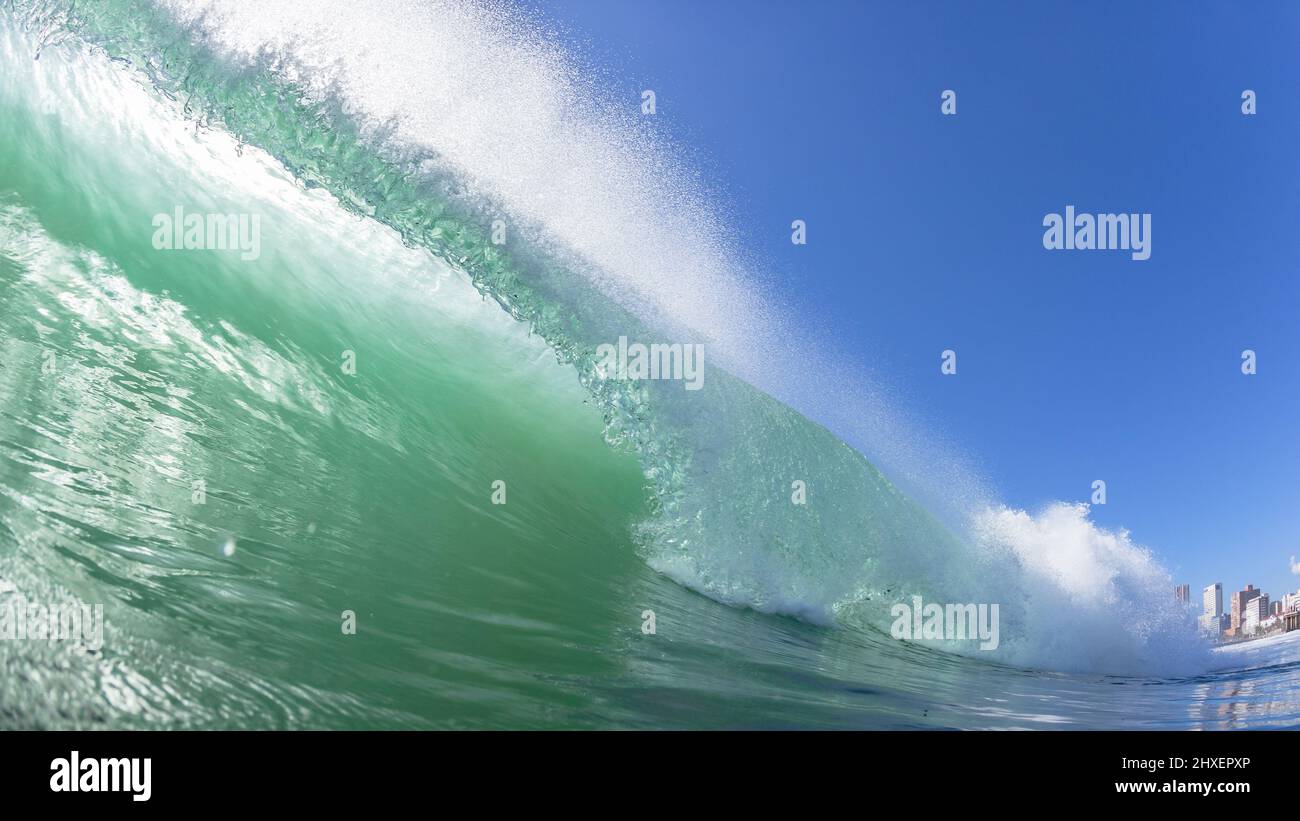 Ocean wave swimming face to face encounter of nature water power Stock ...
