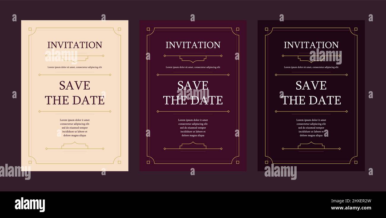 Ornamental violet invitation card template hi-res stock photography and ...