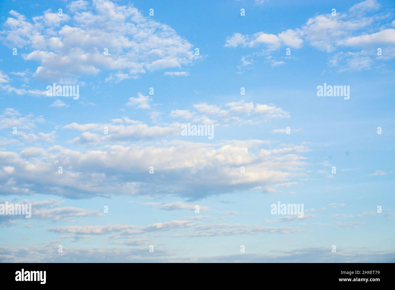 Blue sky with fluffy white cloud sunny day nature background Stock ...