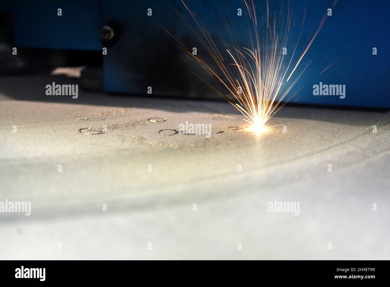 3D printer printing metal. Laser sintering machine for metal Stock ...