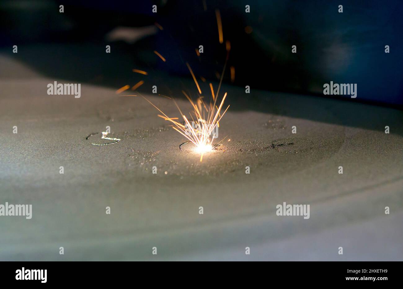 Laser sintering machine for metal. 3D printer printing metal Stock ...